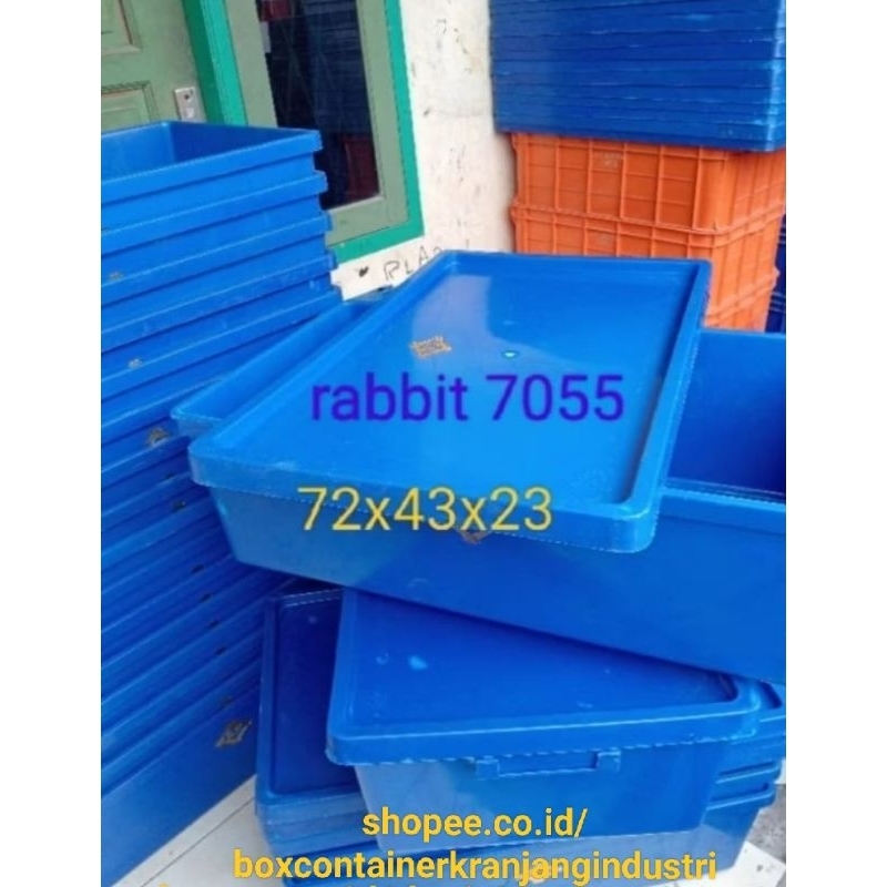 Jual box container rabbit 7055 di lengkapi tutup/ box plastik industri ...