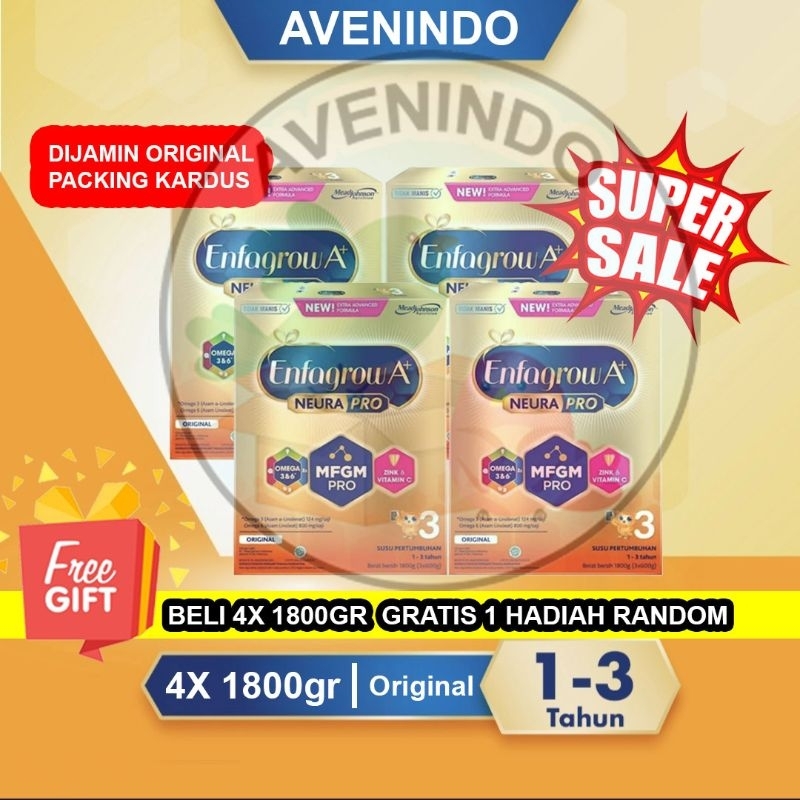 Jual 4x enfagrow 3 original 1800 gram sekarton free gift expired 2026 ...
