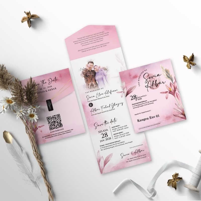 Jual Undangan Pernikahan Murah Desain Full Color Bahan BriefCard 150gsm ...