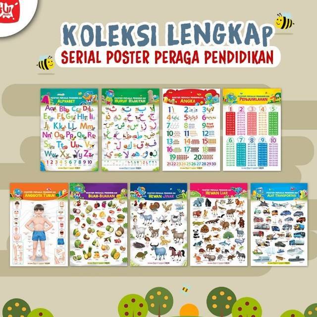 Jual Poster Peraga Pendidikan Alphabet - Huruf Hijaiyah - Angka - Hewan ...