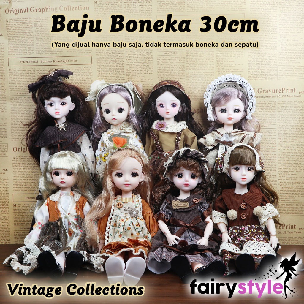 Jual Baju Boneka BJD 30cm Vintage Collections - Fairystyle | Shopee ...