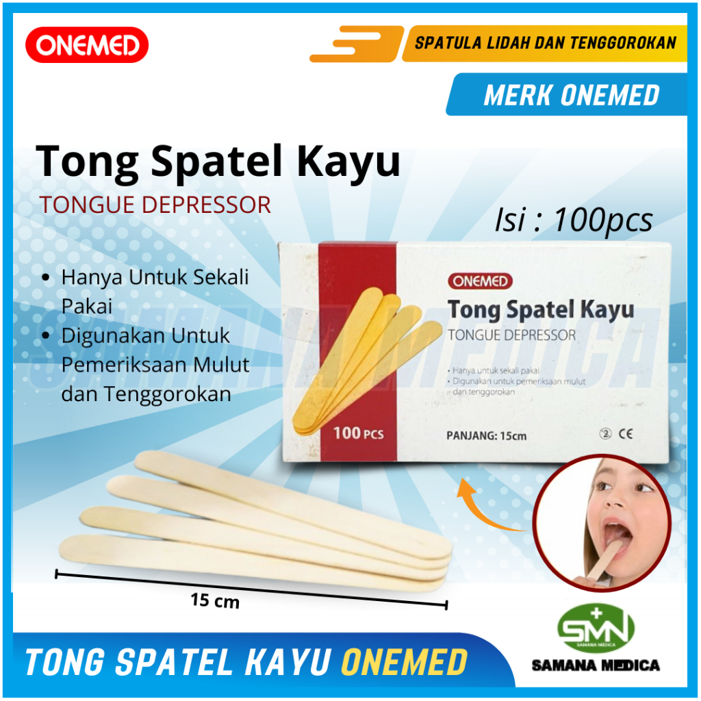 Jual TONG SPATEL Tong Spatel Kayu ONEMED / Spatel Lidah dan Tenggorokan ...