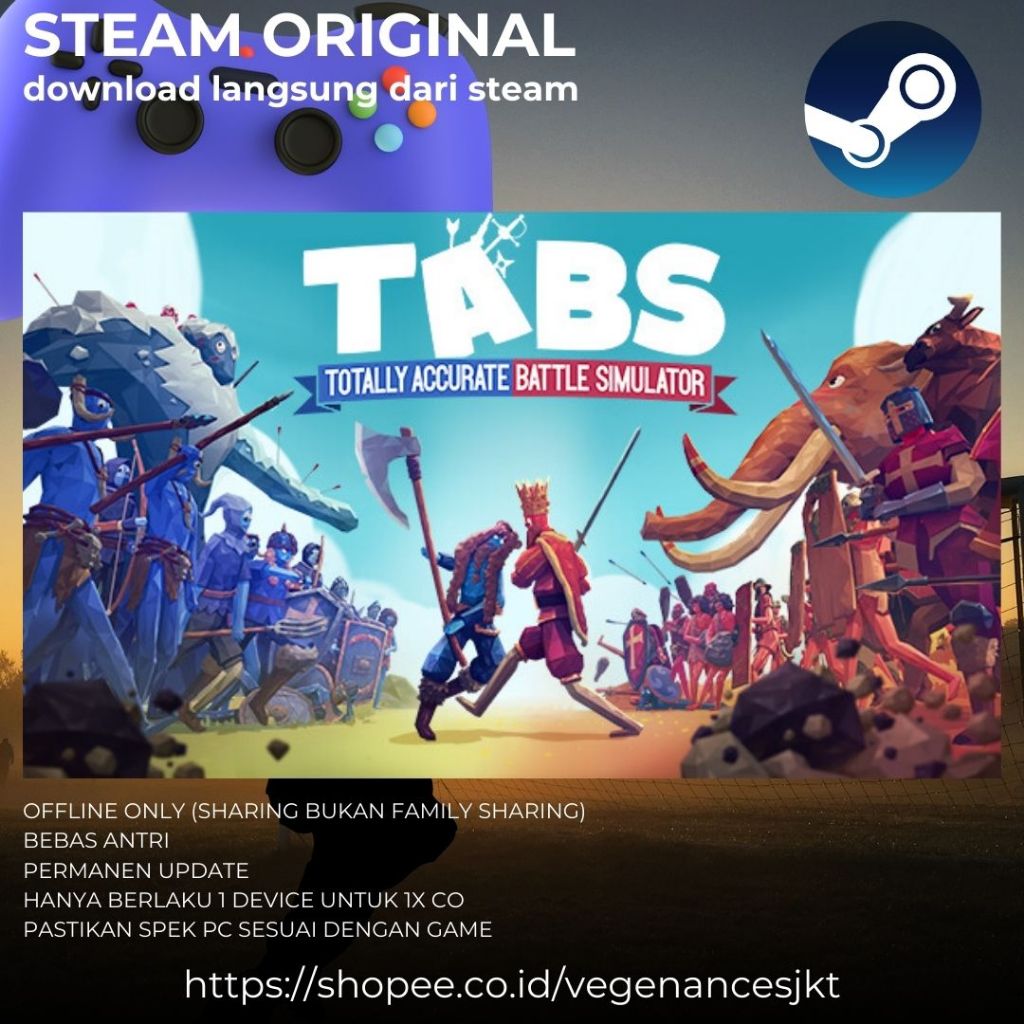 Jual Totally Accurate Battle Simulator TABS T.A.B.S Mac + PC Game ...