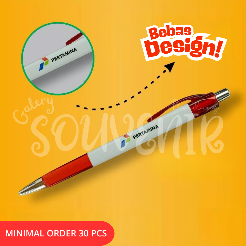 Jual Ballpoint bolpen pulpen pena Kotak Square Custom Desain Stiker DTF ...