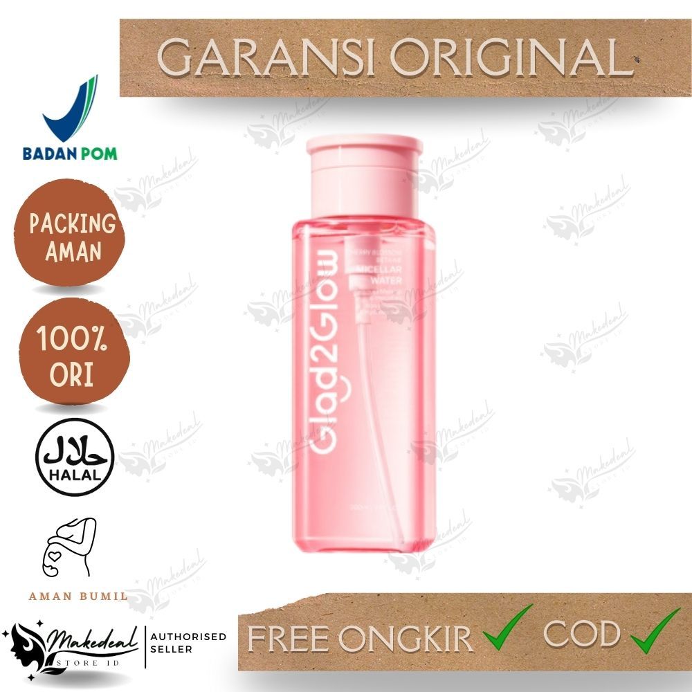 Jual Glad2Glow Cherry Blossom Betaine Micellar Water 300ml g2g Makeup ...