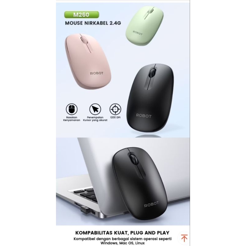 Jual MOUSE ROBOT WIRELESS M260 2,4G optical UsB | Shopee Indonesia
