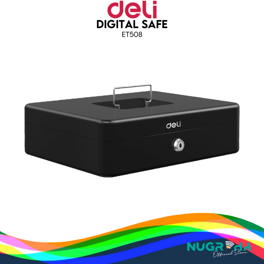 Jual DELI T508 CASH BOX KOTAK UANG PERHIASAN BESAR BESI KUNCI | Shopee ...