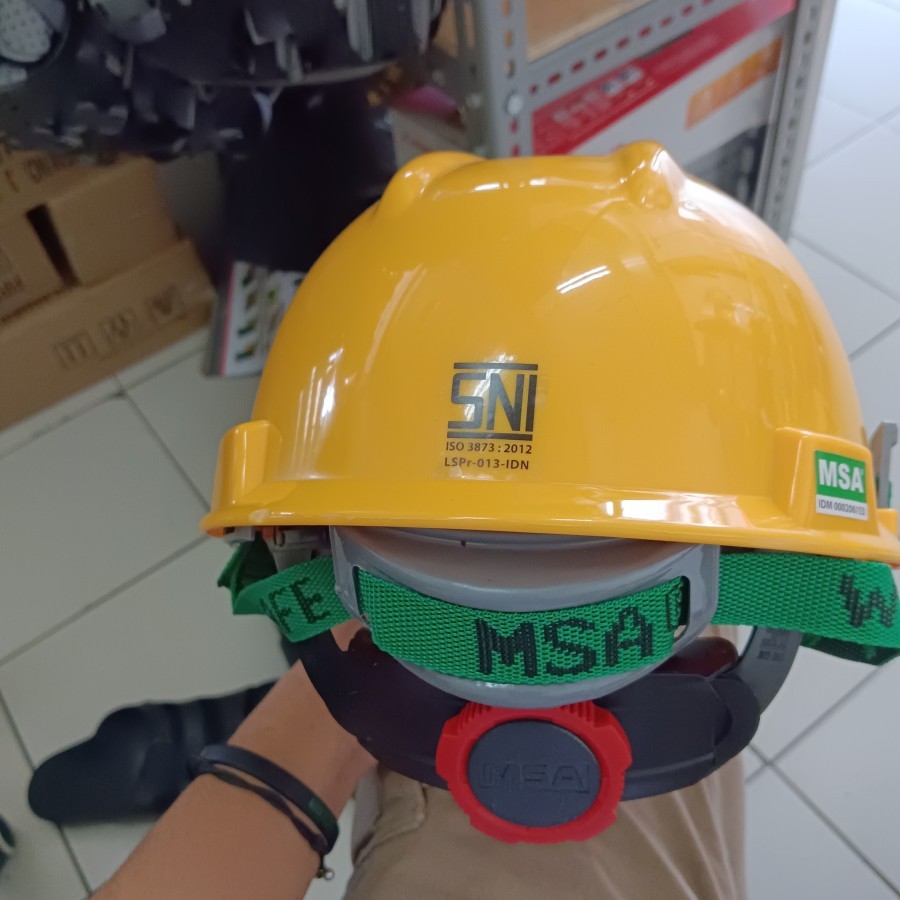 Jual HELM SAFETY MSA LOKAL FULL SET WARNA KUNING - SNI | Shopee Indonesia