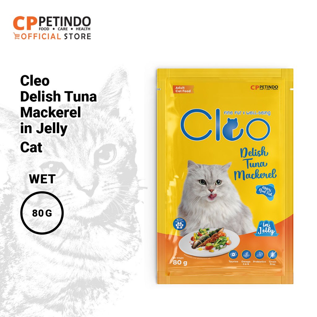 Jual Cleo Pouch Adult Delish Tuna Mackarel Jelly 80gr | Shopee Indonesia
