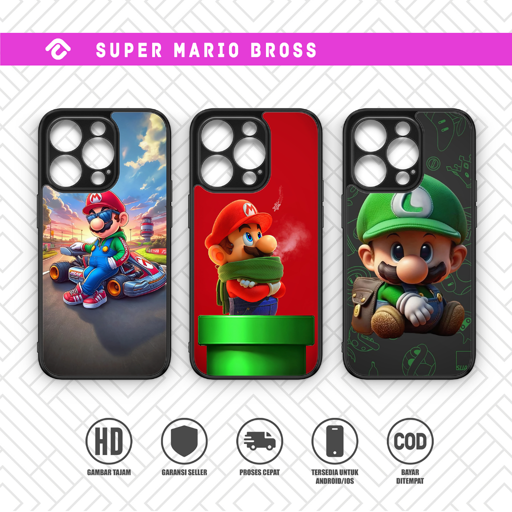 Jual Casing Premium Glasscase Super Mario Bros Semua Tipe Handphone ...