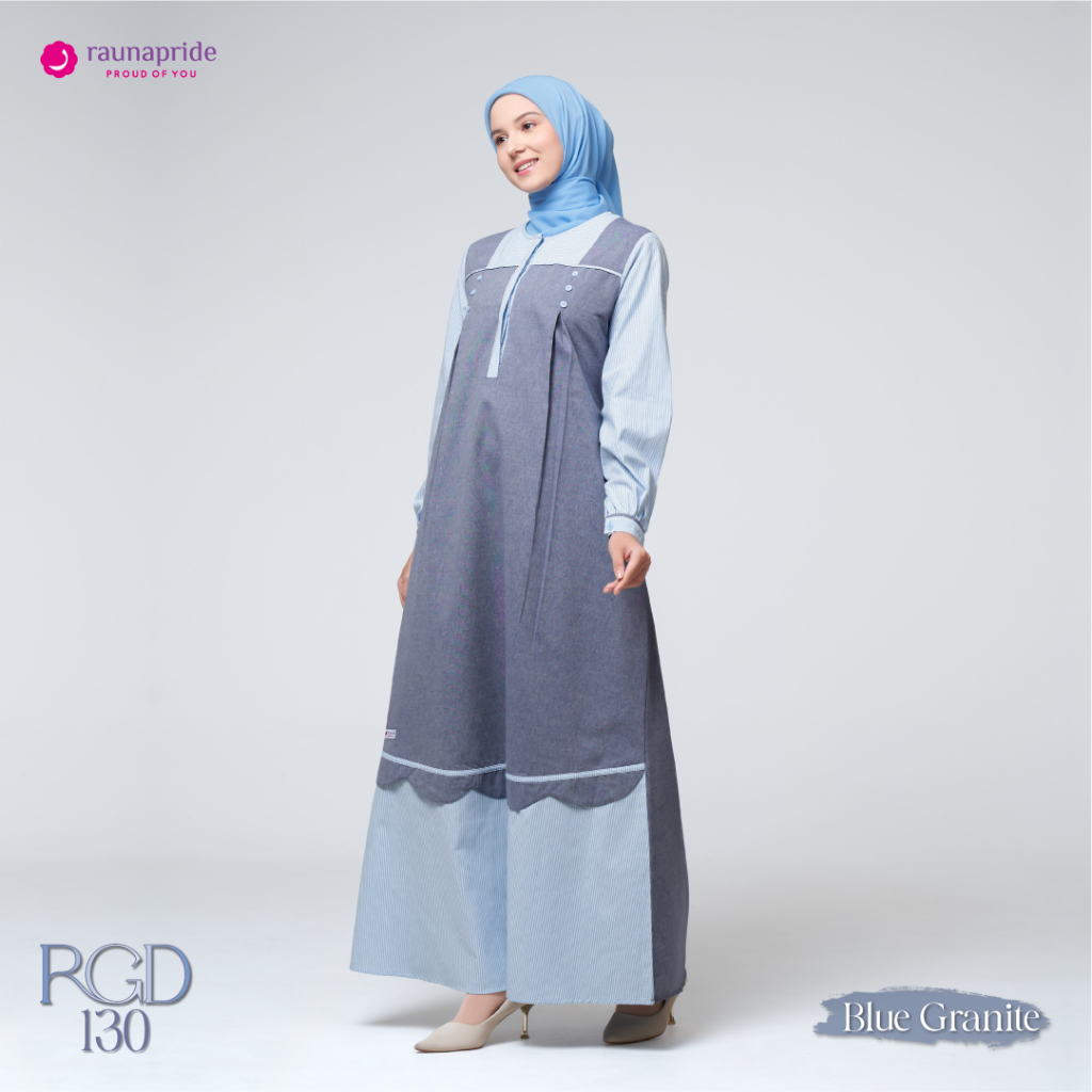 Jual Rauna pride - Gamis Milena Mix Katun Stripe Dress Wanita 130 ...