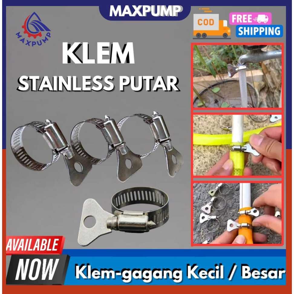Jual MAXPUMP Klem Selang Kuping STAINLESS Hose KLEM 1INCH Hose Clamp ...