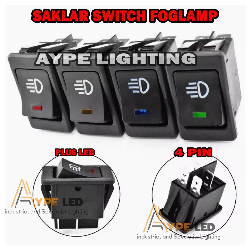Jual Saklar Switch Foglamp Mobil 4 Pin Plus Led 12V Saklar Tombol ...