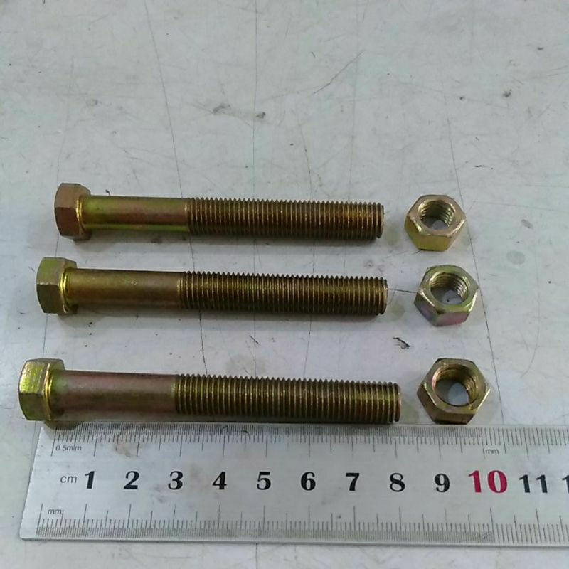 Jual BAUT MUR KUNING (BMK) M10X80 (KUNCI 14) | Shopee Indonesia