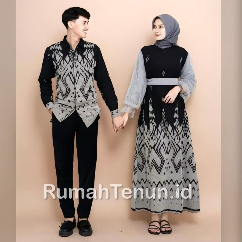 Jual Ready Stock Baju Tenun Couple Gamis Tenun Dress Tenun Baju Kondangan Rahayu A1 Rumah Tenun ...