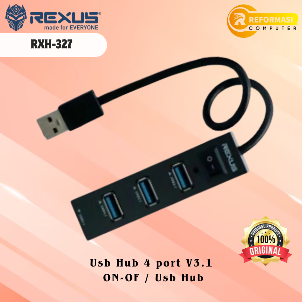 Jual REXUS Usb Hub 4 port Rexus V3.1 RXH 327 ON-OF / Usb Hub Rexus RXH 327 | Shopee Indonesia