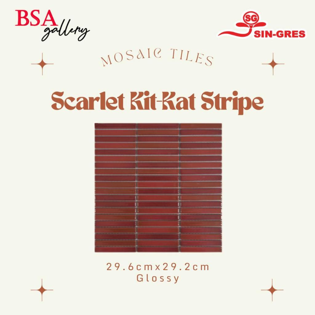 Jual MOSAIC TILE KITKAT PERSEGI PANJANG SINGRESS SCARLET KITKAT ...