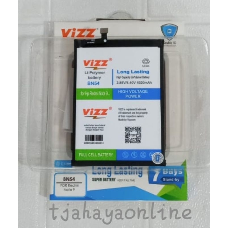 Jual Baterai Vizz Redmi Note 9 BN54 (4920mAh) ORI Vizz | Shopee Indonesia