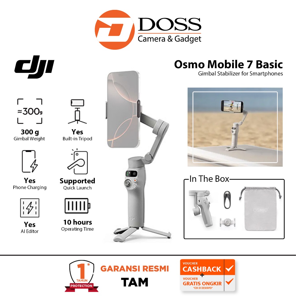 Jual DJI Osmo Mobile 7 Basic Gimbal Stabilizer for Smartphones | Shopee ...