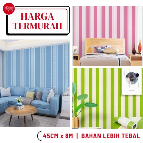 Jual [COD 10M] Wallpaper Dinding Motif Garis Wallpaper Ruang Tamu Wallpaper Dinding Motif Salur ...
