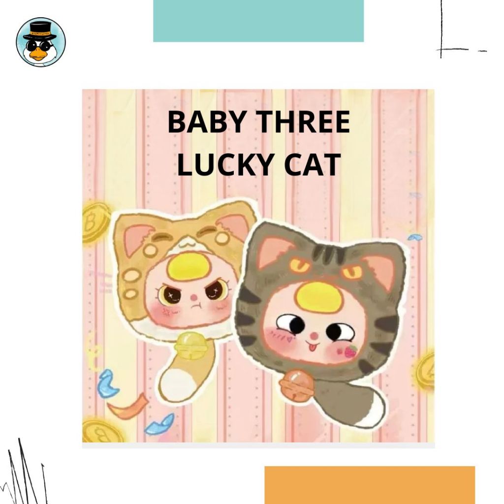 Jual Boneka BABY THREE Lucky Cat V1 Plushie Blind Box Dompet koin ...