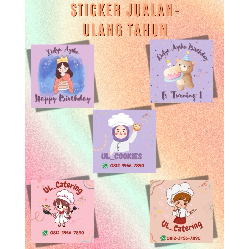 Jual cetak sticker jualan freebies ulang tahun lebaran event souvenir ...