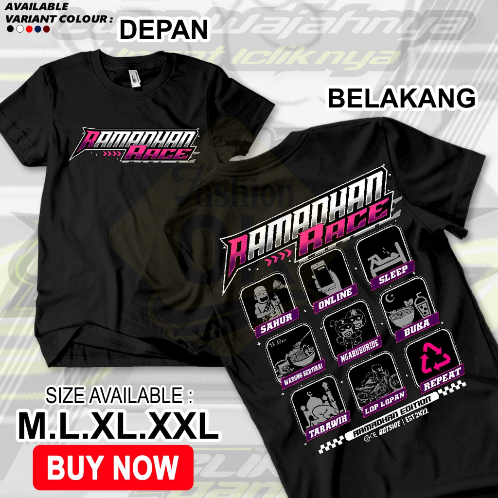 Jual KAOS RAMADHAN RACE 2025 BAJU RACING V8 | Shopee Indonesia
