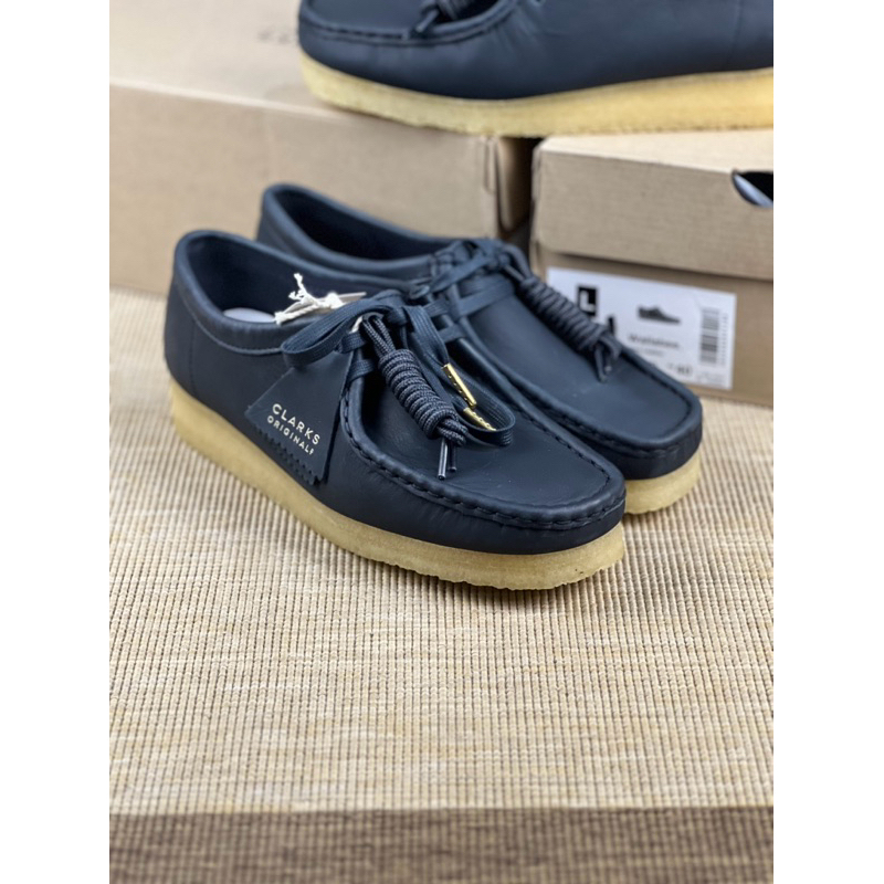 Jual CLARKS WALLABEE NAVY BLUE LEATHER | Shopee Indonesia