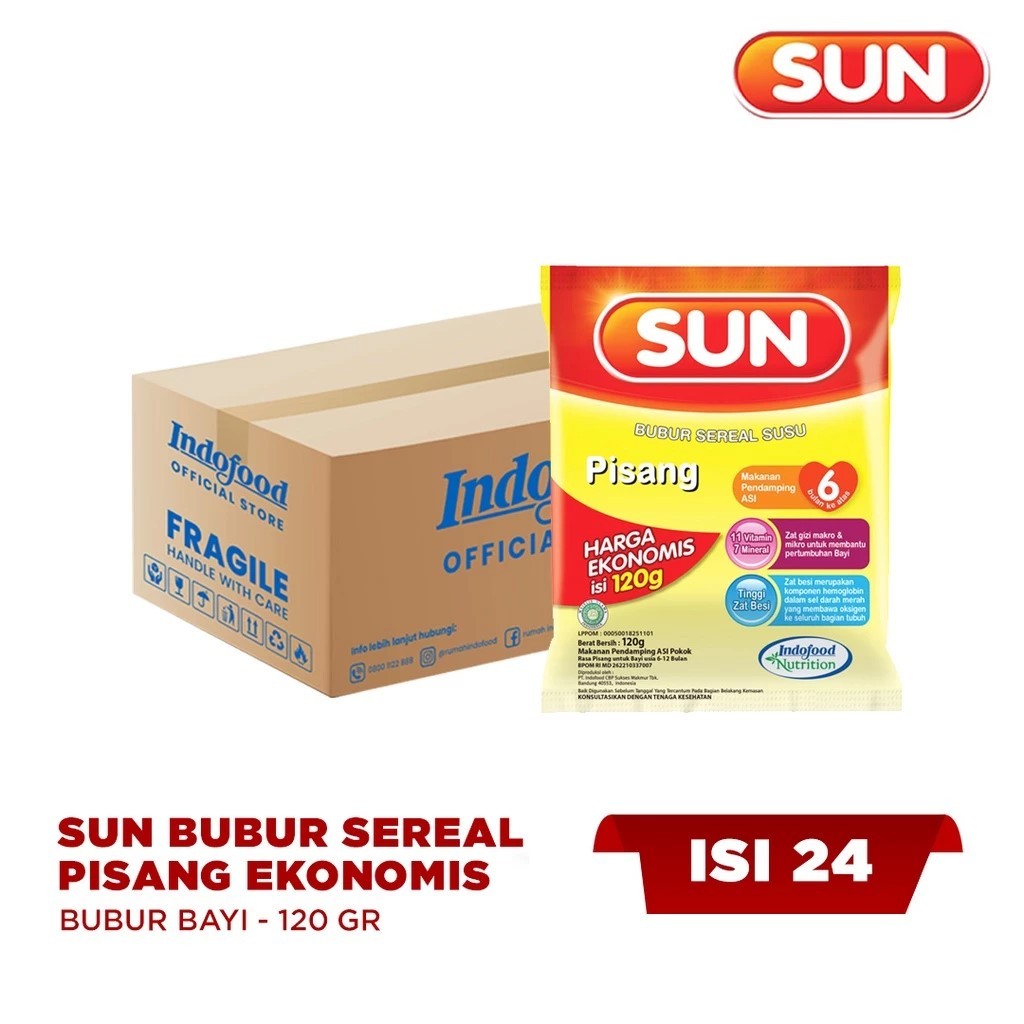 Jual 1 ctn - Sun Bubur Sereal Pisang Ekonomis 120 gr Box | Shopee Indonesia