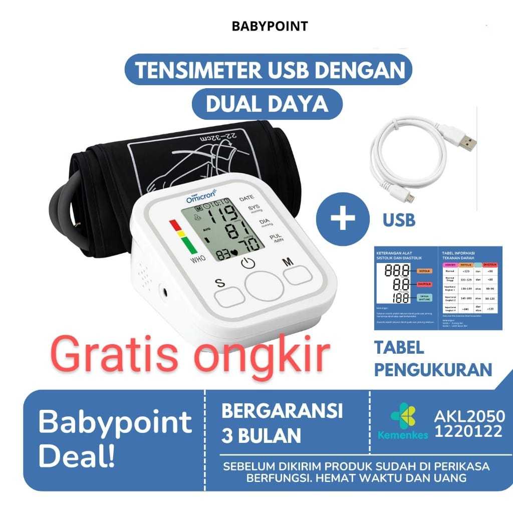 Jual Tensimeter Digital Alat Cek Pengukur Tensi Tekanan Darah Digital ...