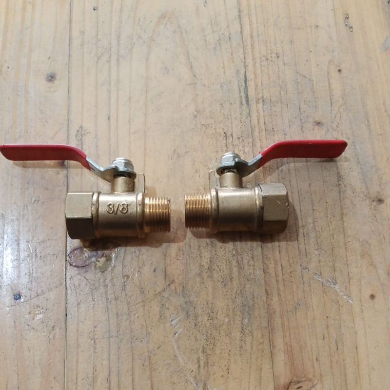 Jual Stop Kran Ball Valve ⅜" Male x ⅜" Female Kuningan | Shopee Indonesia