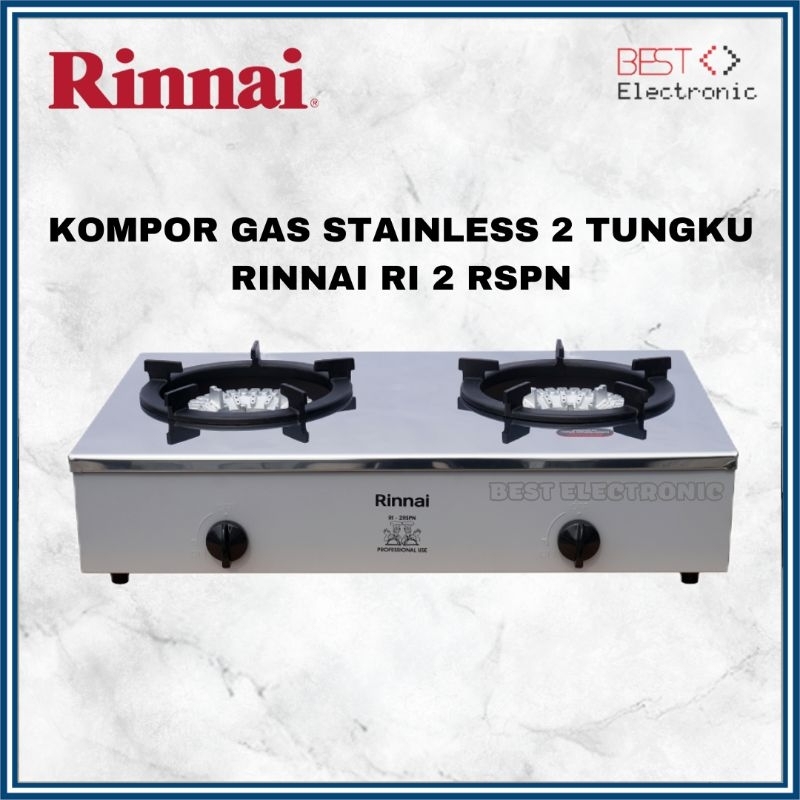 Jual Kompor Gas Rinnai RI 2RSPN Kompor Stainless Steel Rinnai 2RSP ...