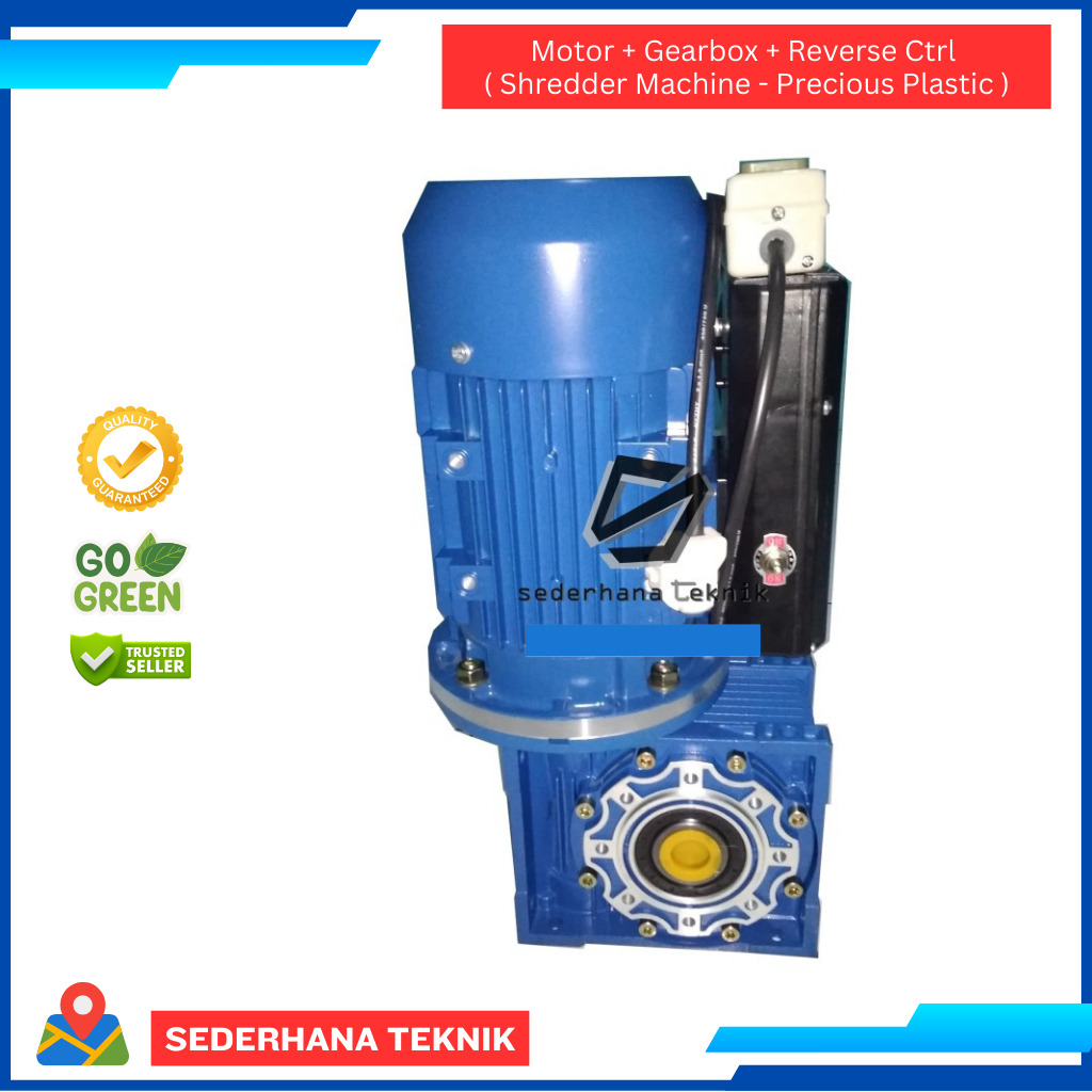 Jual Motor + Gearbox + Reverse Ctrl ( Shredder Pro - Precious Plastic ...