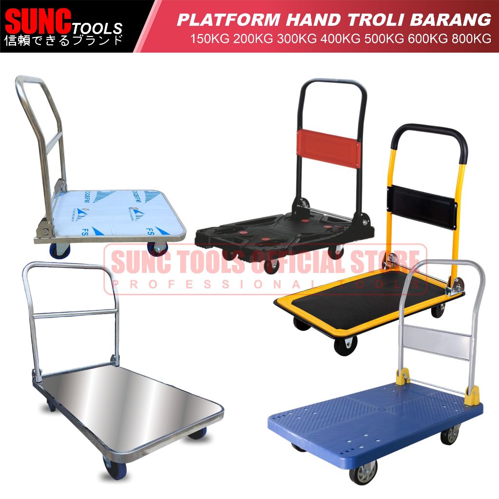 Jual SUNC TOOLS Troli Barang Troli Dorong Platform Hand 150kg 200kg ...