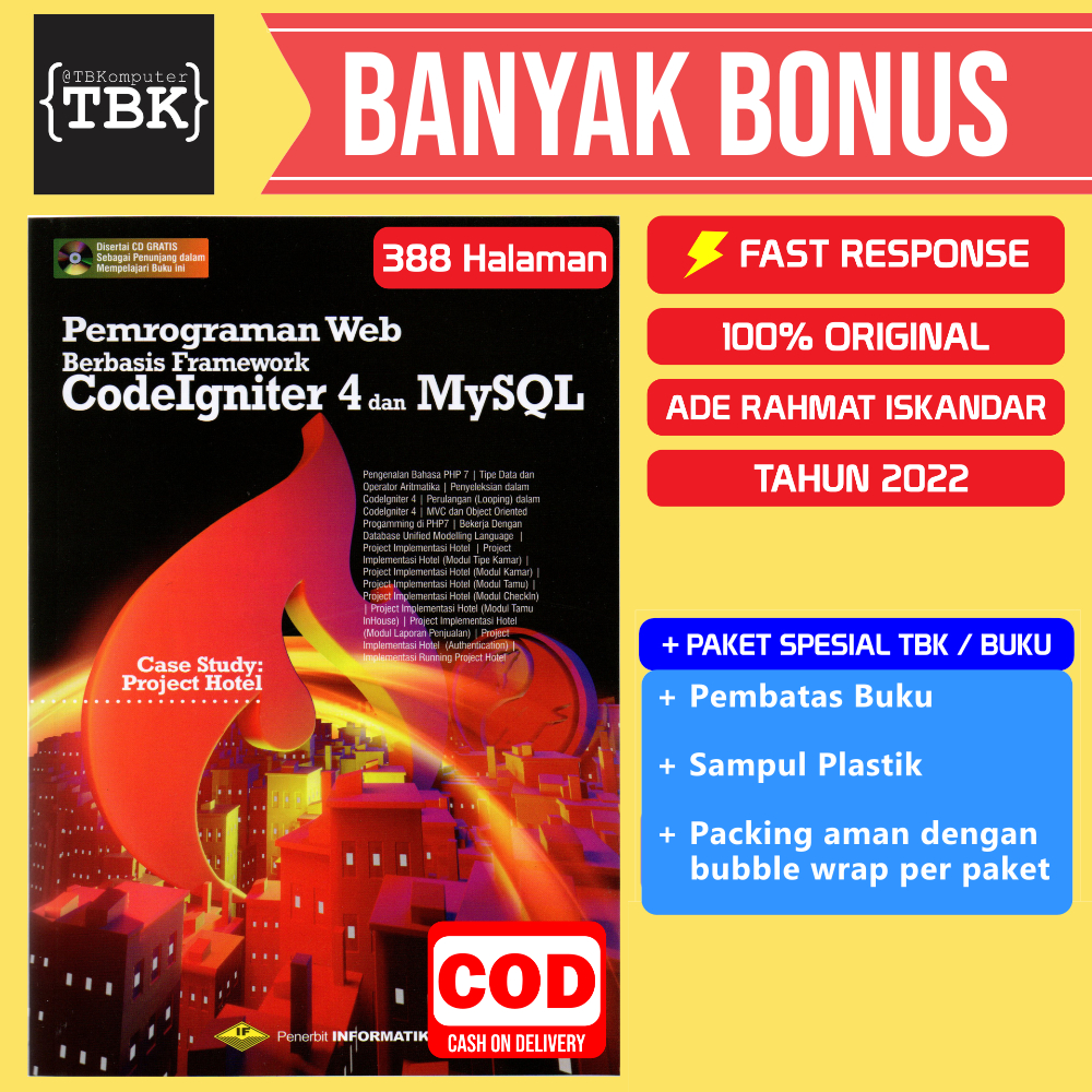 Jual BUKU PEMROGRAMAN WEB BERBASIS FRAMEWORK CODEIGNITER 4 DAN MYSQL ...