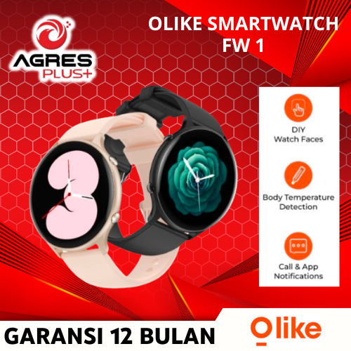 Jual OLIKE Smartwatch FW1 Custom Watch Face Touch Waterproof Health ...