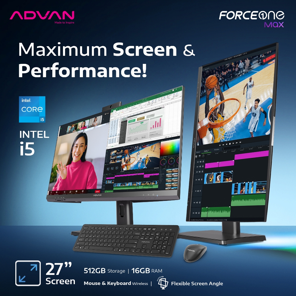 Jual [New Launch] ADVAN Force One Max AIO PC Gaming 27 Inch 100Hz Intel ...