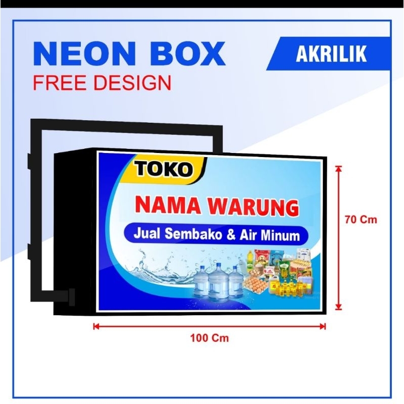 Jual NEON BOX UKURAN 100cm x 70cm | Shopee Indonesia