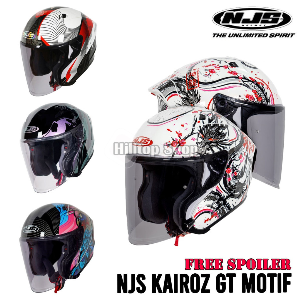 Jual Helm NJS Kairoz GT Motif Half Face Motorcycle Helmet | Shopee ...
