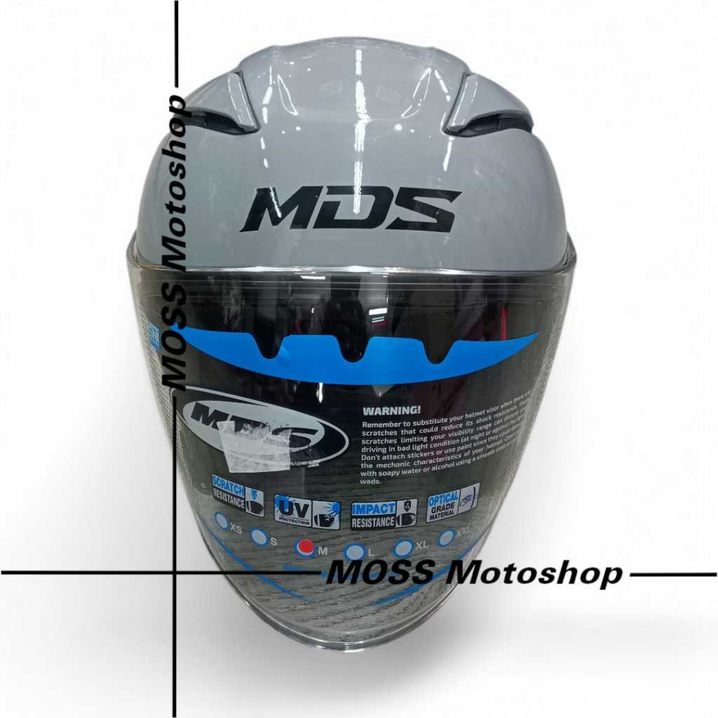 Jual HELM OPEN FACE MDS VOLTUS SOLID GREY | HELM HALF FACE MDS | Shopee ...