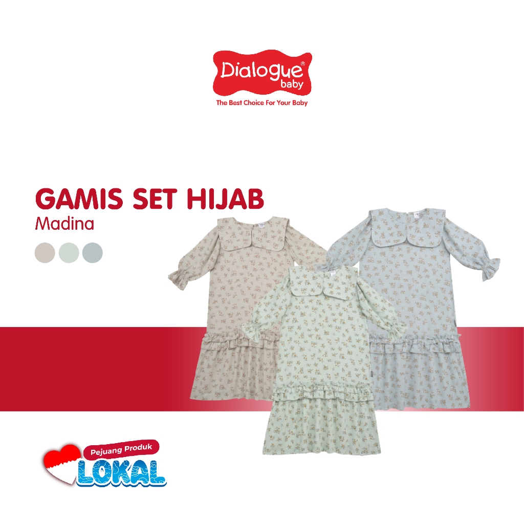 Jual Dialogue Apparel Medina Gamis Set Hijab Anak | Shopee Indonesia