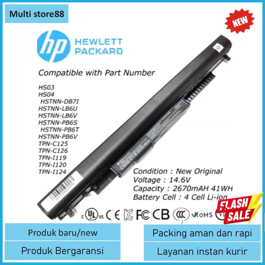 Jual Baterai ORI Laptop HP HS04 HS03 240 246 250 255 256 G4 HSTNN-LB6V ...