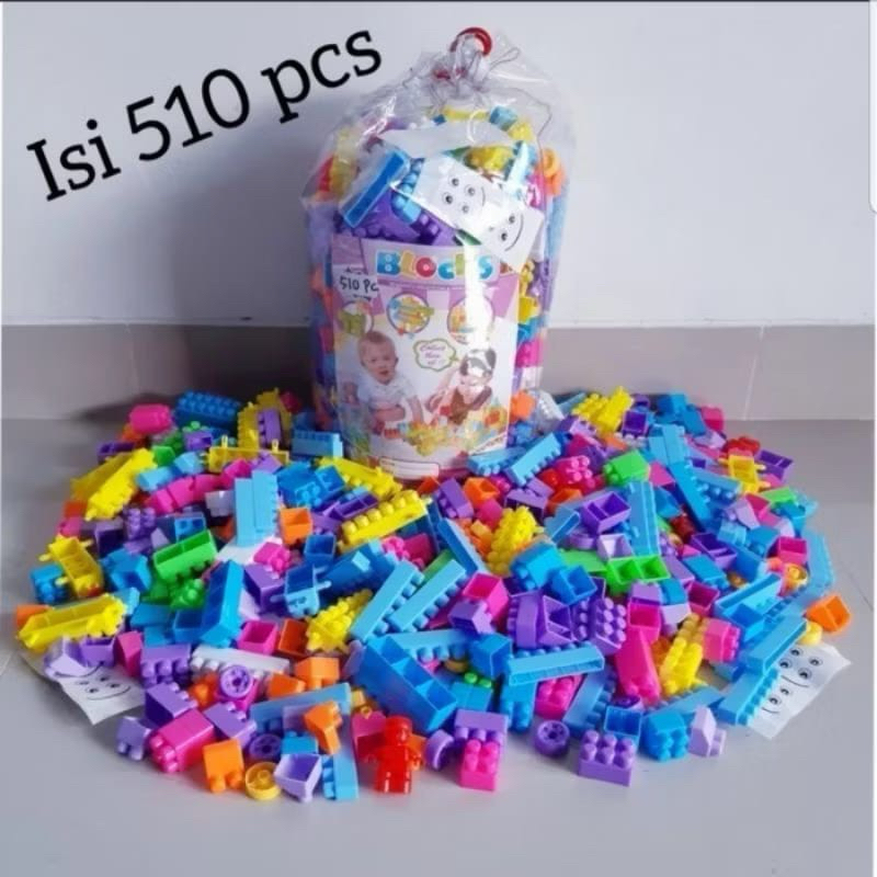 Jual Mainan Block Blok Balok Susun isi 510Pcs Building Anak Edukasi ...