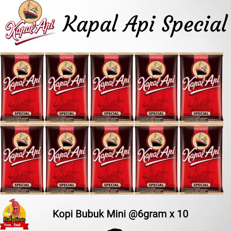 Jual Kapal Api Special Kopi Mini Bubuk @6 gram Isi 10 ( 1 Renteng ...
