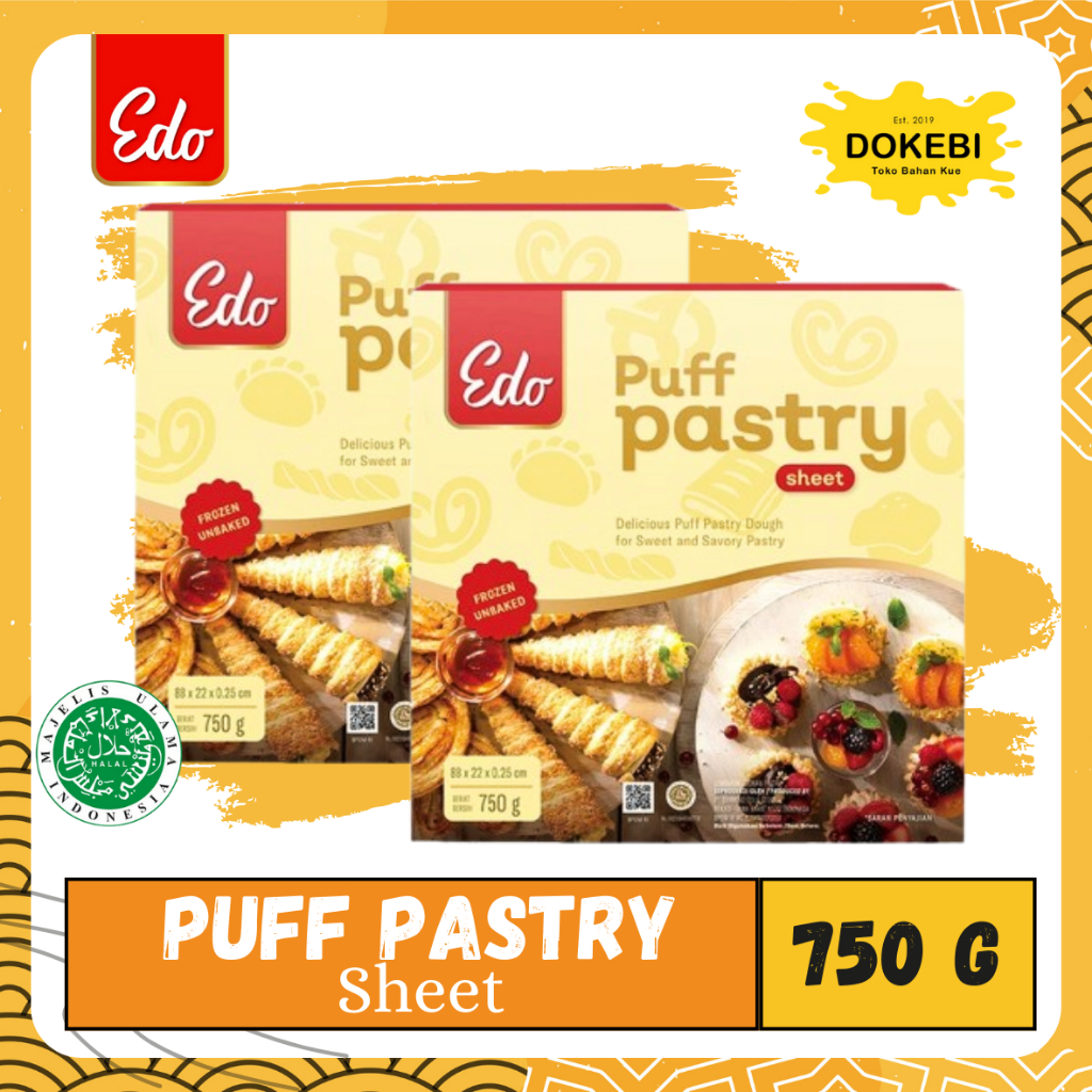Jual Puff Pastry Sheet Edo 750g - Lembaran Adonan Pastri | Shopee Indonesia
