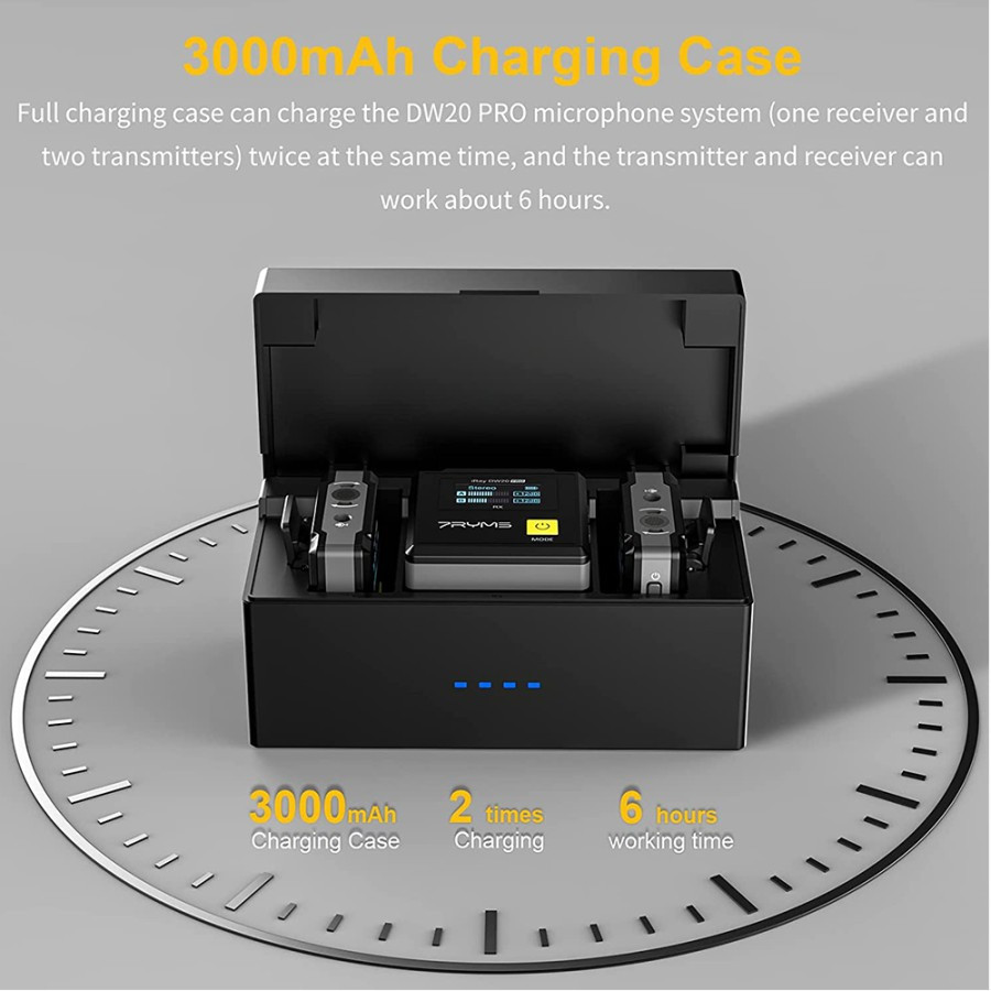 Jual 7RYMS iRay DW20 PRO 2.4Ghz Wireless Microphone with Charging Case Garansi Resmi | Shopee ...