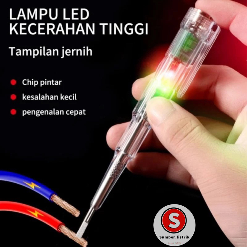 Jual Obeng Tespen Minus Test Listrik Tespen Lampu Led Merah Hijau ...