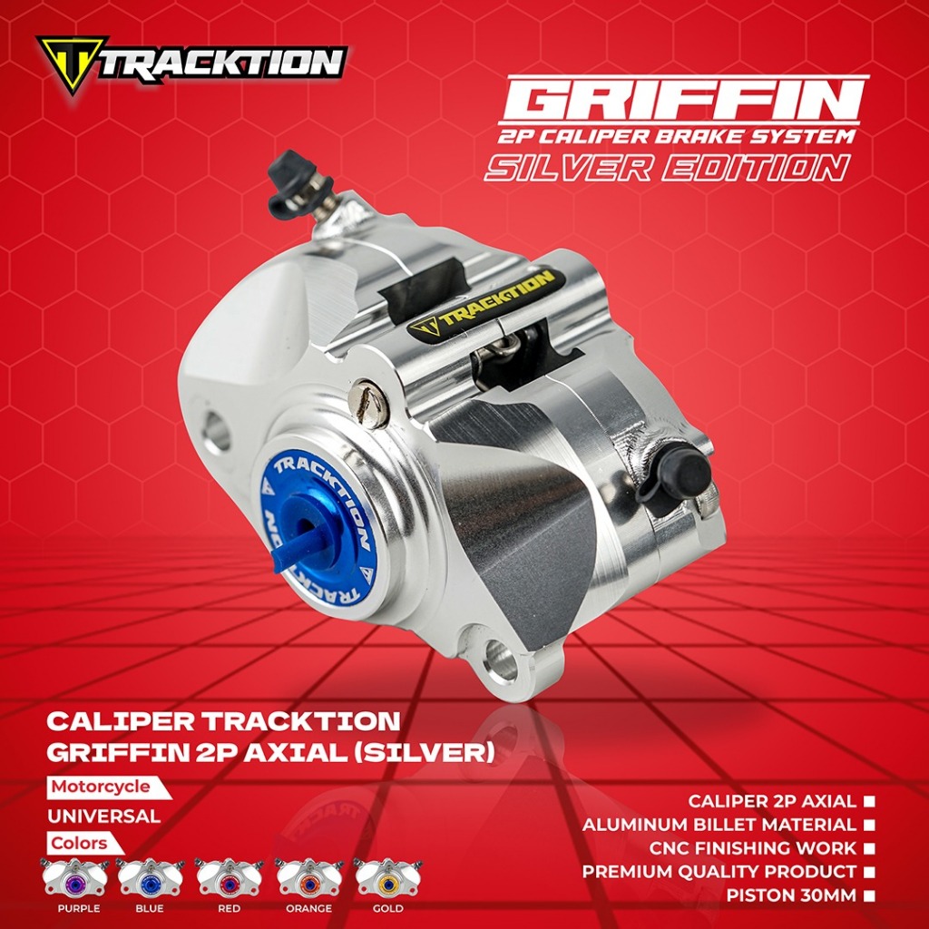 Jual CALIPER TRACKTION GRIFFIN 2PISTON AXIAL UNIVERSAL (SILVER EDITION ...