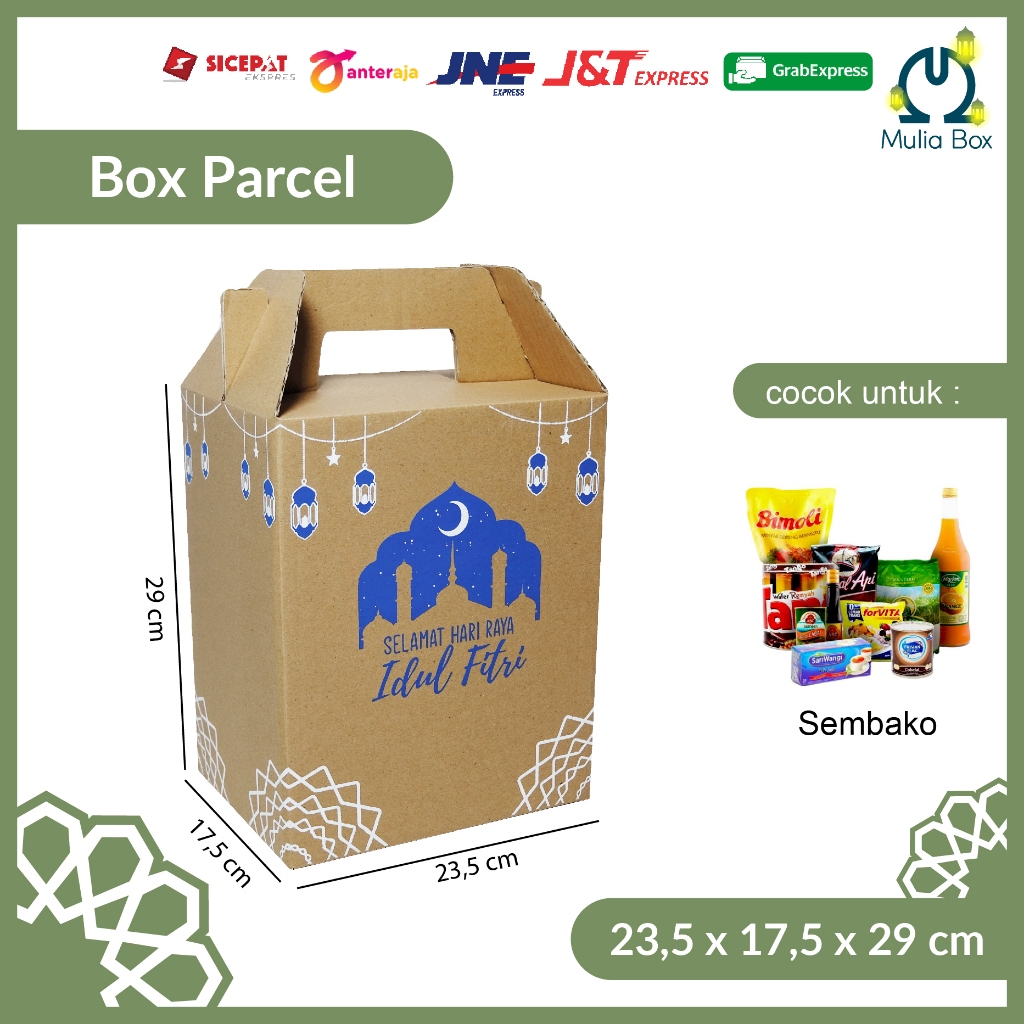 Jual Kardus Lebaran Idul Fitri Gable Box 23,5 x 17,5 x 29 cm Blue ...