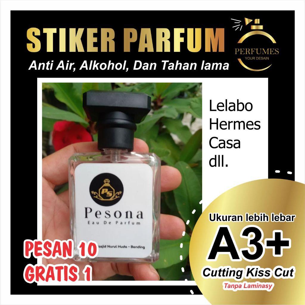 Jual PROMO!! Sticker Botol Parfum Lembaran A3+ / 15ml/30ml/50ml Tahan ...